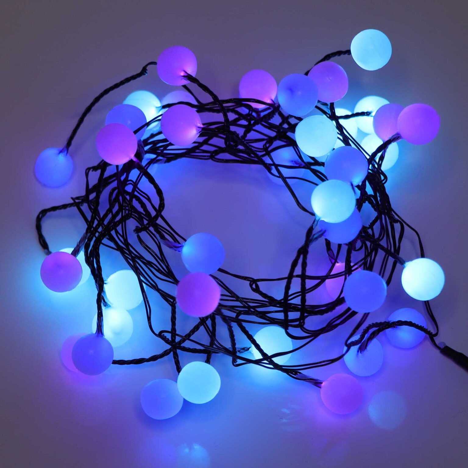 40 pastel berry cluster lights on black wire. - Connectable Lights ...