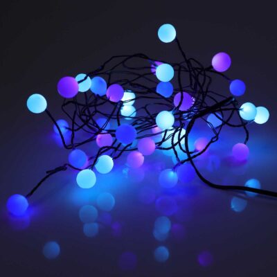 40 pastel berry cluster lights on black wire. - Connectable Lights ...