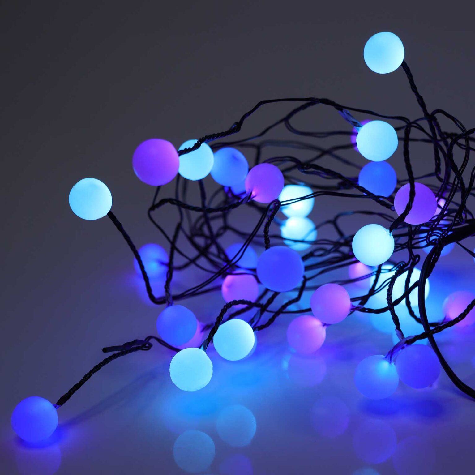 40 pastel berry cluster lights on black wire. - Connectable Lights ...