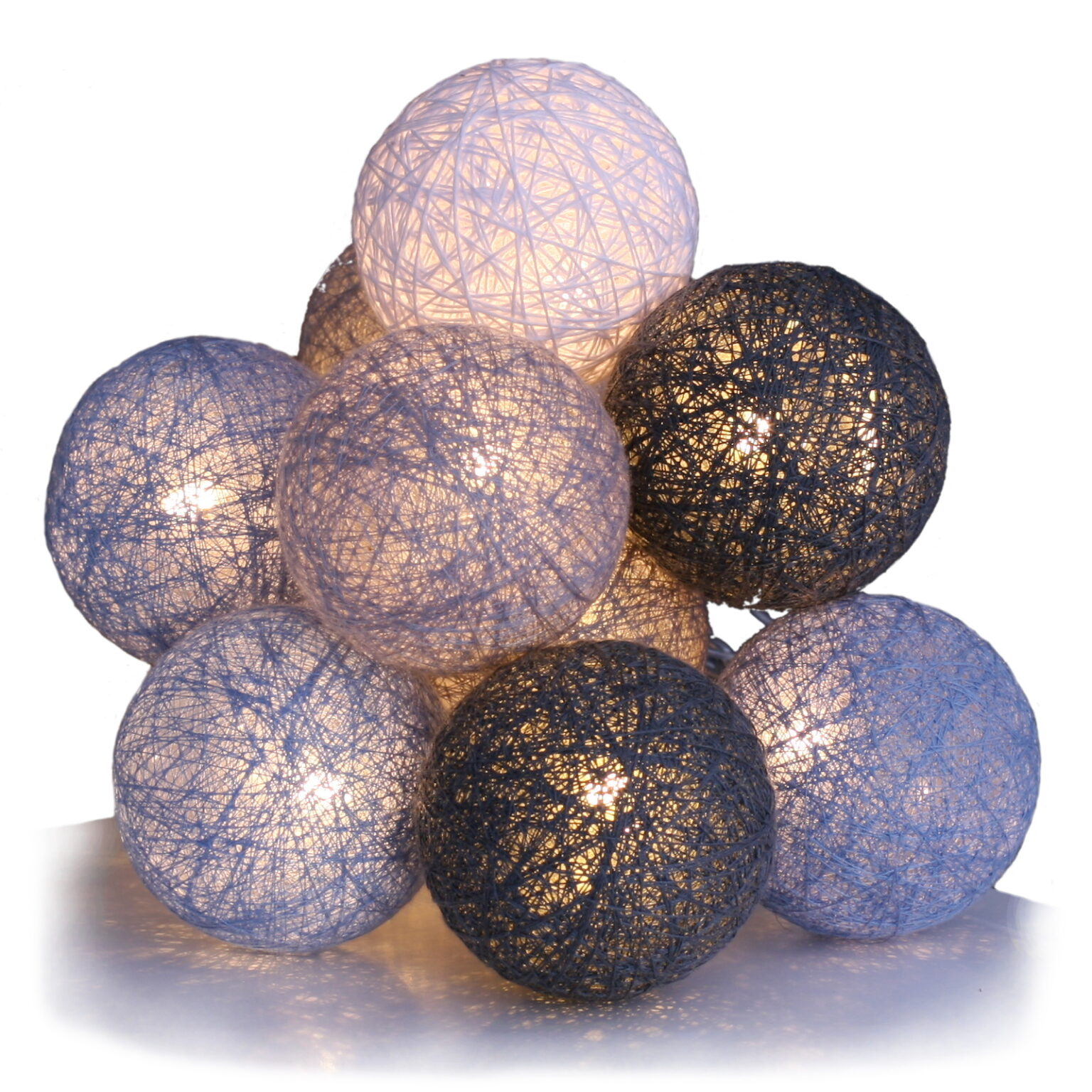 20 Cotton Ball Fairy Lights - USB or Battery Operated LED String Lights ...